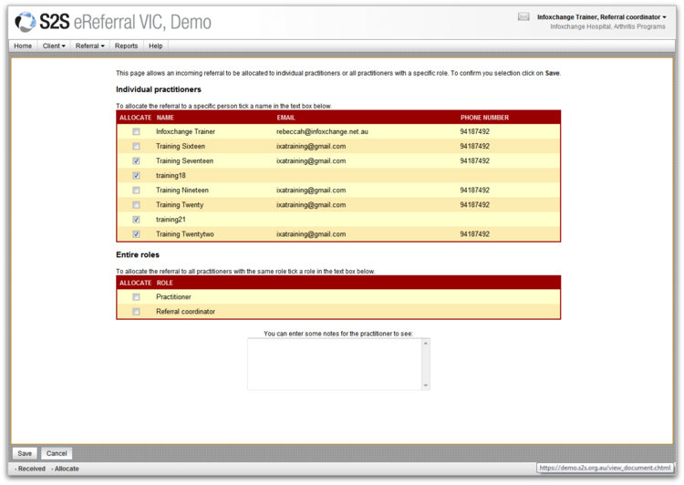 Allocate an eReferral | S2S Userguide